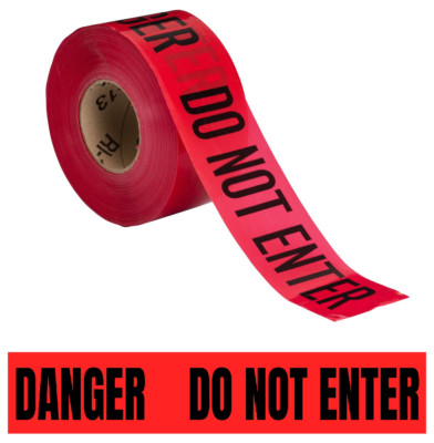 Professional Quality Black on Red "DANGER DO NOT ENTER" Tape 3" x 1000 ...