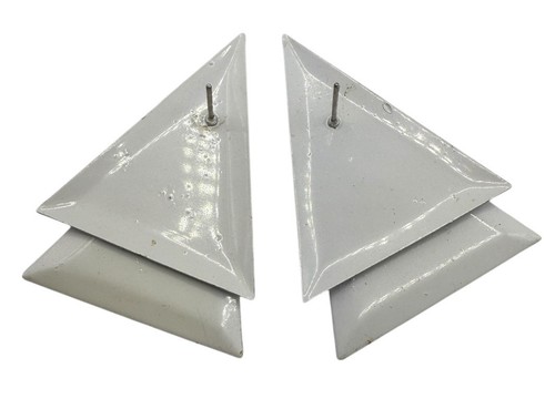 Vintage 1980’s Statement Earrings Swirl Enamel Triangle MOD Large | eBay