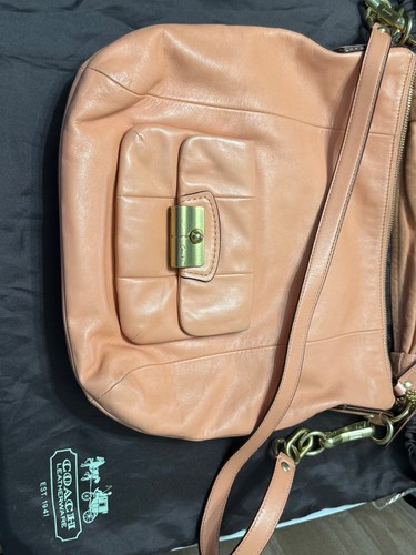 Gently Used Peach Coach Leather Purse with Removable Strap | eBay