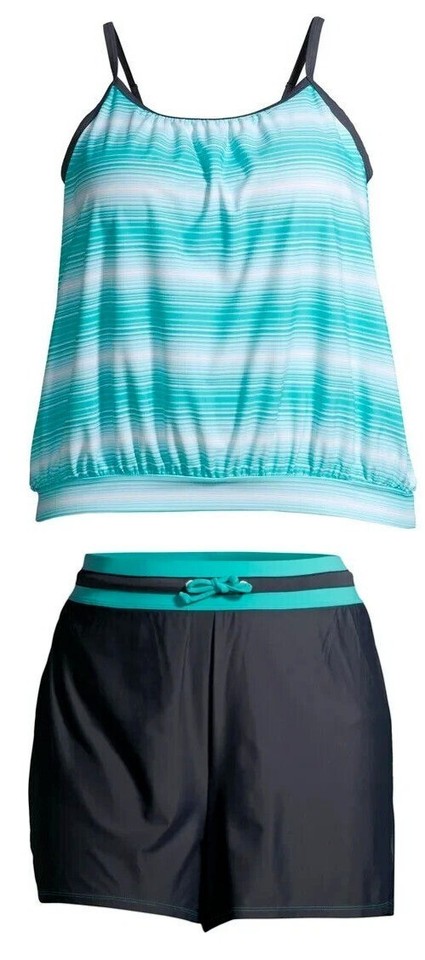 Free Tech Womens 2X Athletic Swimsuit Tankini Short Set Bathing Suit | eBay