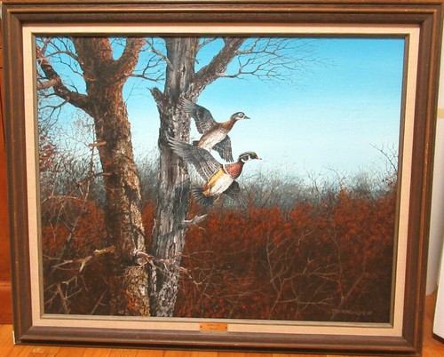 BILL BARRINGER "DAWN FLIGHT" LARGE ORIGINAL OIL ON CANVAS LANDSCAPE ...