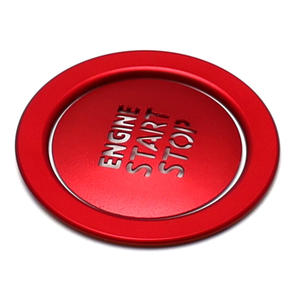 Sports Red "Engine Start/Stop" Push Start Button w/ Ring Trim For Newer ...