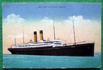 RMS Adriatic White Star Shipping Line Postcard c1900 | eBay