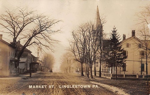LINGLESTOWN, DAUPHIN COUNTY, PA, MARKET STREET, HOMES, BAUM RPPC c 1907 ...