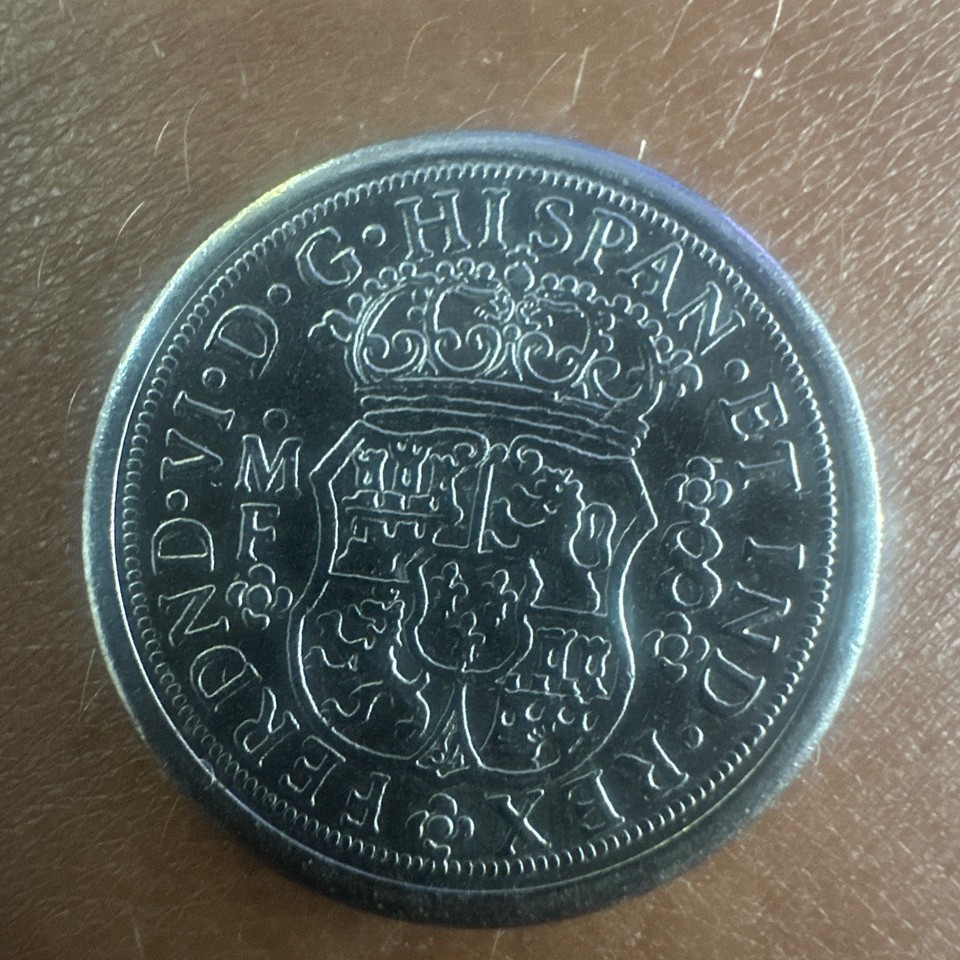 ANTIQUE 1748 VTRAQUE VNUM MEXICO FERDND VI D G HISPAN ET IND REX COIN ...