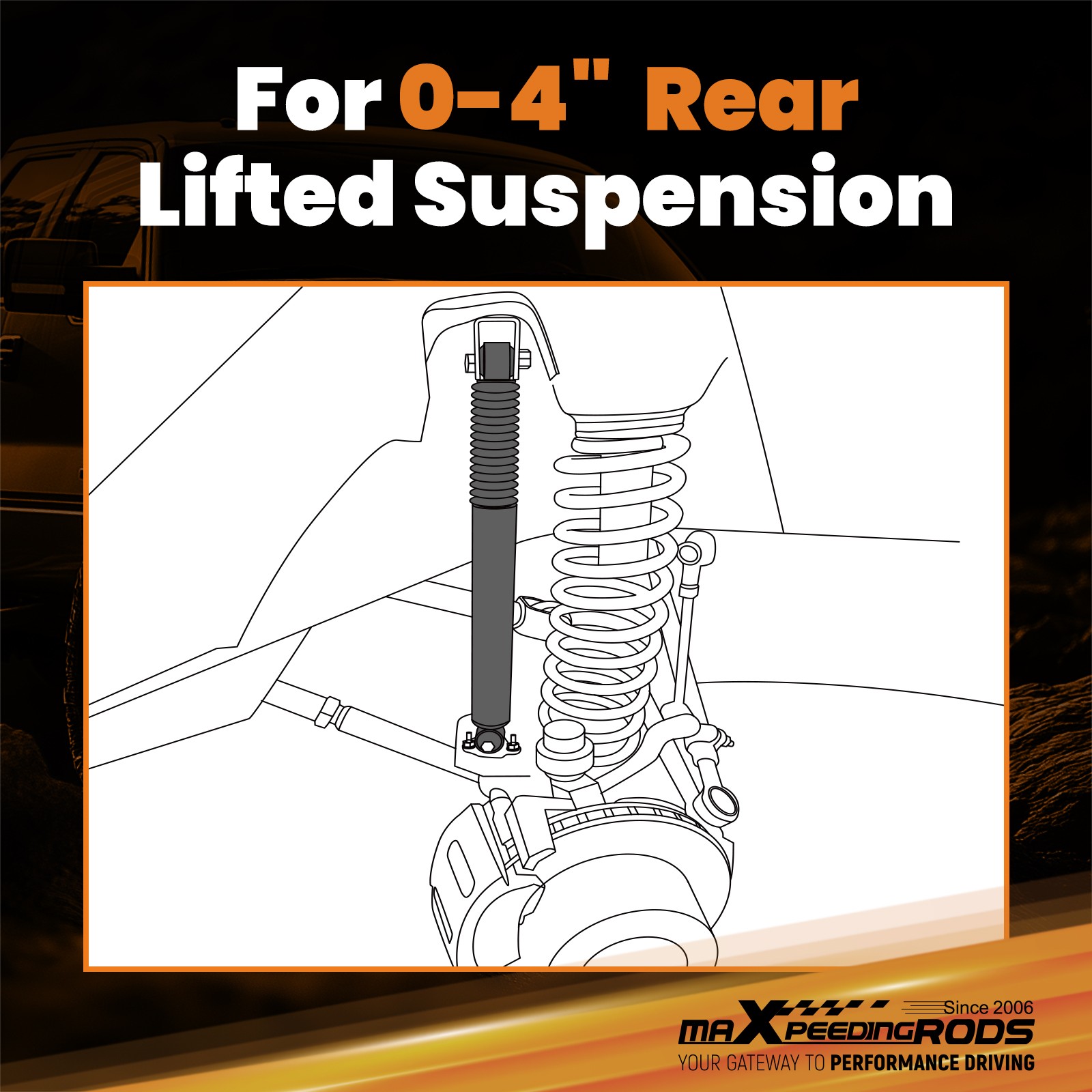 0-4 inch Rear Shock Absorbers Lift Kit for Chevy Silverado GMC Sierra ...