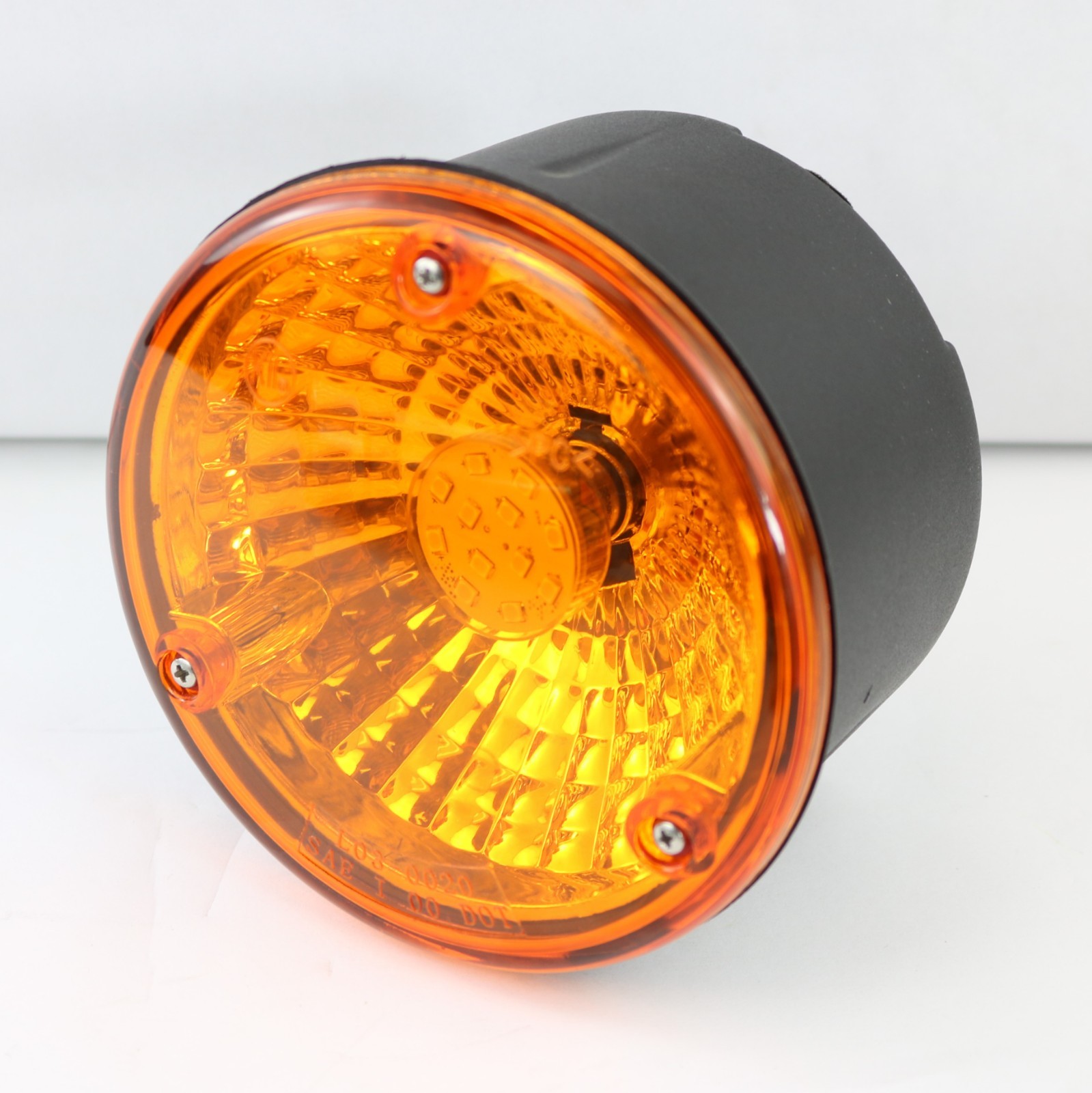 2 LED 4" Round Turn Signal Replaceable Amber Lens/Warm White Light | eBay