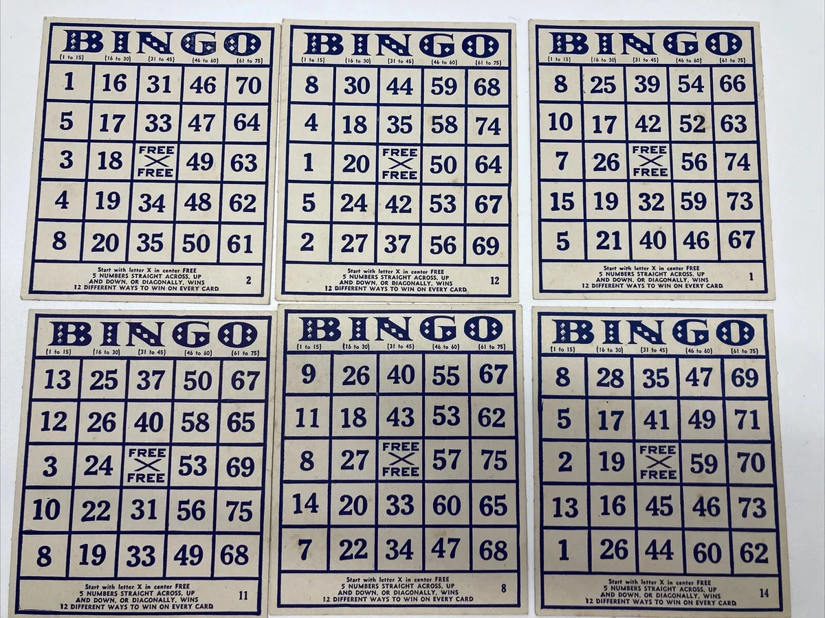 Vintage Bingo Cards