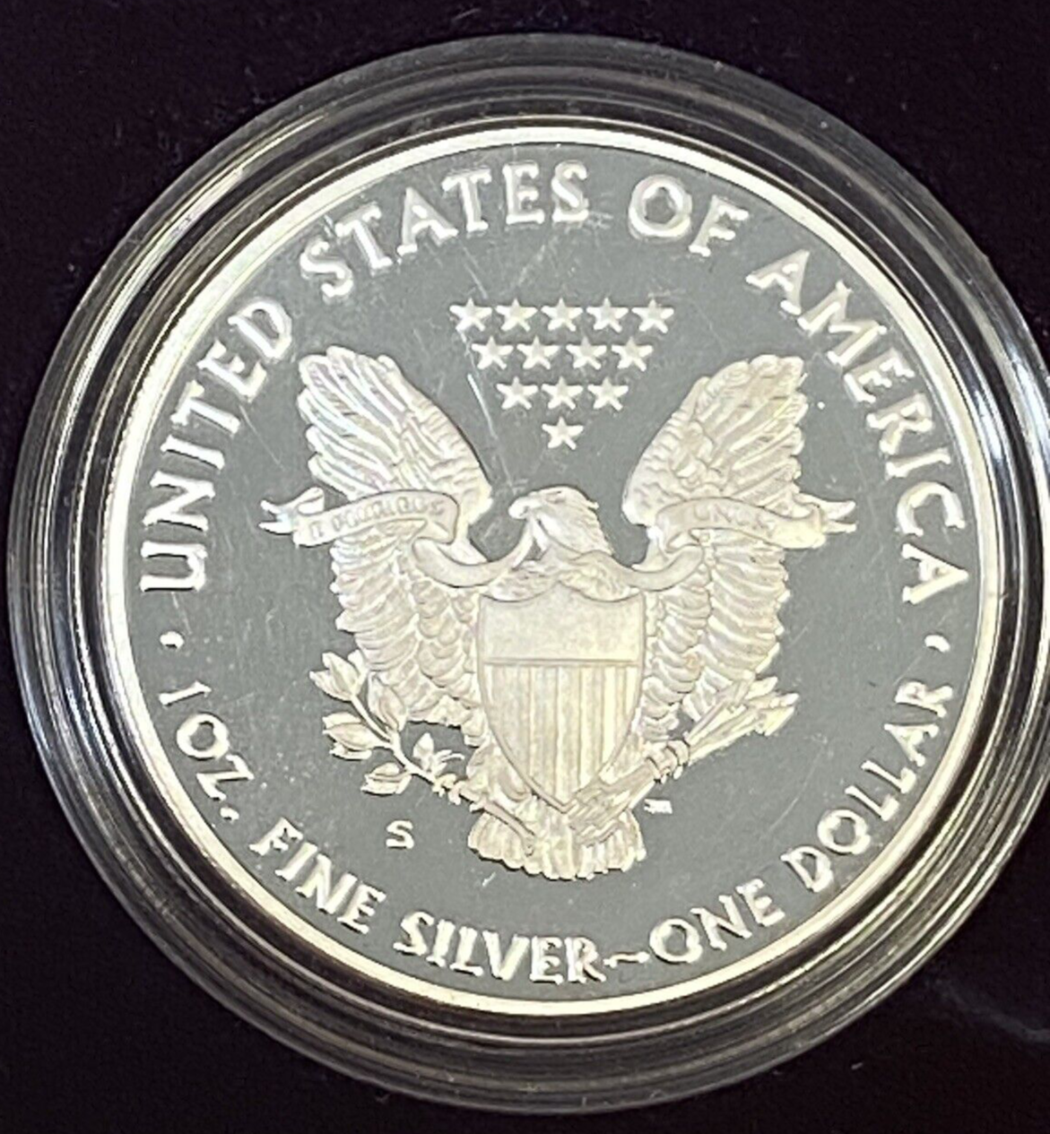 2018 S Silver Eagle American Uncirculated Proof Coin One Oz Ounce W/Box ...
