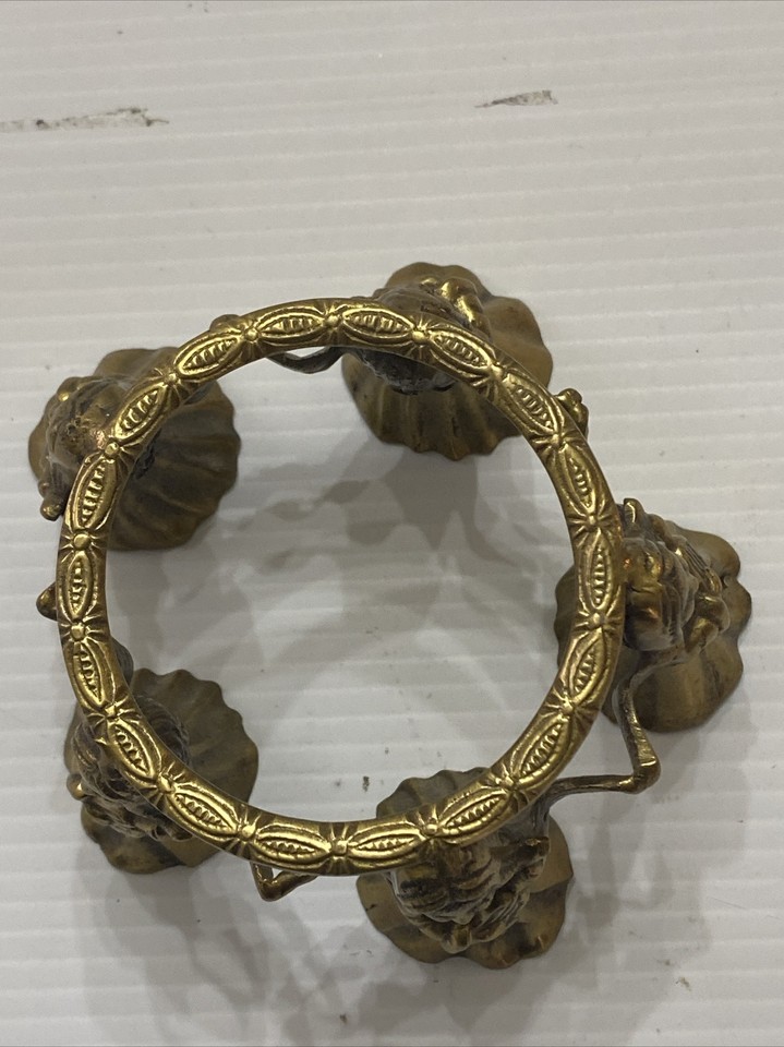 Vintage Solid Brass Angels Cherubs Sphere, Egg, Orb, Ball, Sphere Stand ...