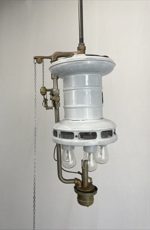 CONVERTED Antique Inverted Arc Industrial Pendant Lamp Gas Station ...