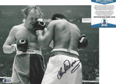 CHUCK WEPNER BOXING LEGEND SIGNED 8x10 PHOTO ROCKY ALI FIGHTER BECKETT ...