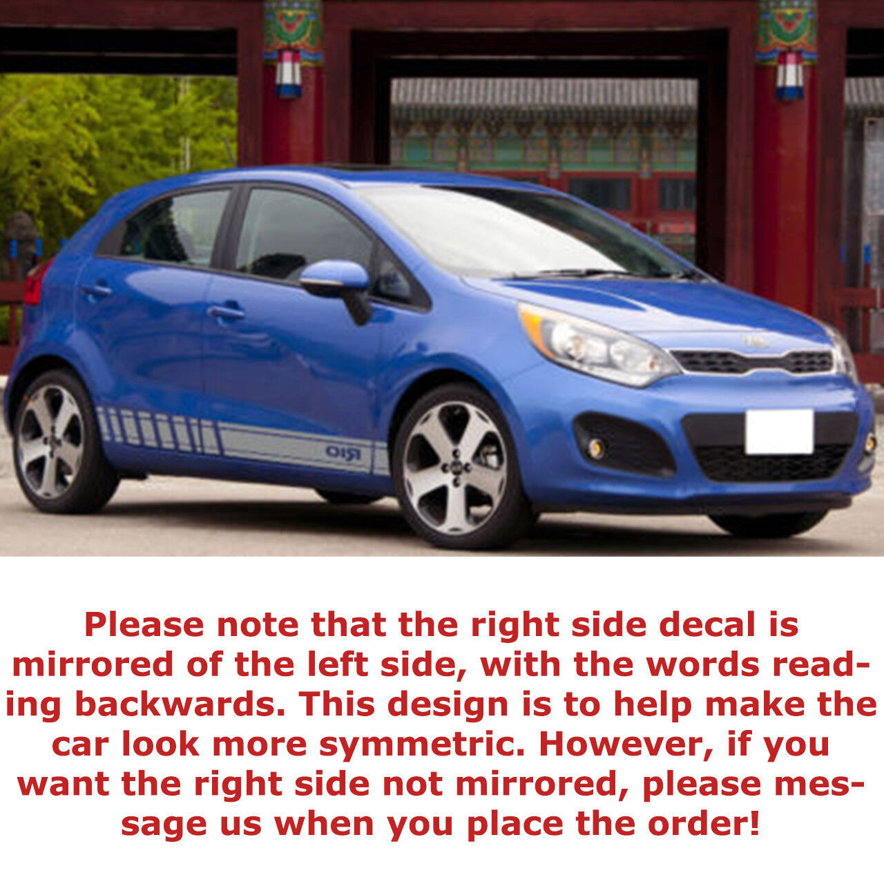 2X Multicolor Graphics Strip Car Racing Vinyl Decal Sticker Fit for Rio ...