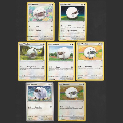 Wooloo Pokemon Card Collection Set of 7 English Cards Cute | eBay