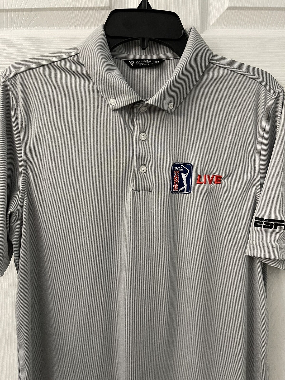 Levelwear Golf Polo Shirt ESPN+ PGA Tour Live Logo Si… - Gem
