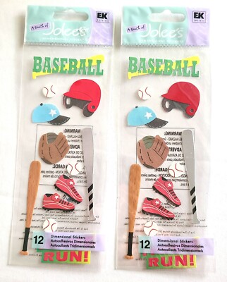 REDUCED: 2 Pkgs Jolee's Baseball Home Run Dimensional Stickers / 12 ...