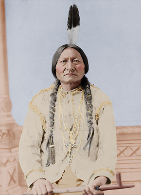 Sitting Bull Native American Indian Chief Lakota Little bighorn color ...