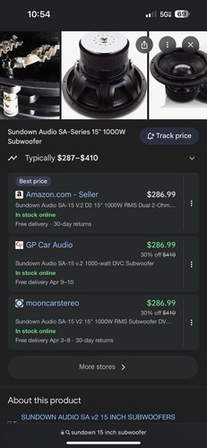 SUNDOWN AUDIO U-15 D2 15" SUB 1500W RMS DUAL 2-OHM SUBWOOFER BASS SPEAKER NEW | eBay