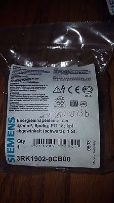 Siemens 3RK1902-0CB00 Power Supply Connector - 3RK19020CB00 - NEW Free ...