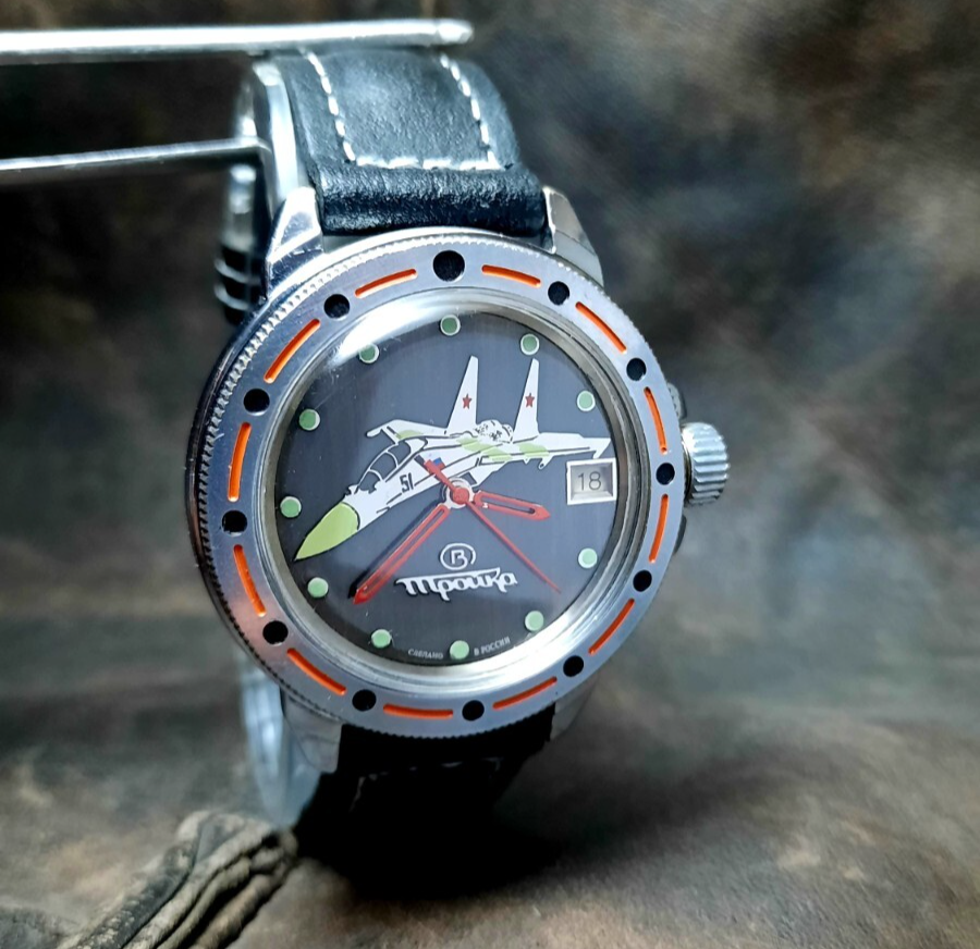 Vostok Komandirskie watch USSR Russia Soviet Wostok MIG-29 Amphibia MOD ...