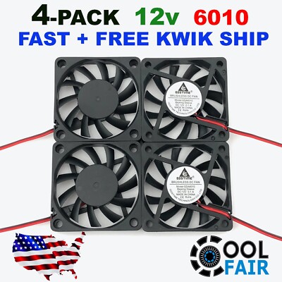 12V 60mm Cooling Fan 6010 PC DC Computer Case CPU 6cm 60x60x10mm 2-Pin ...