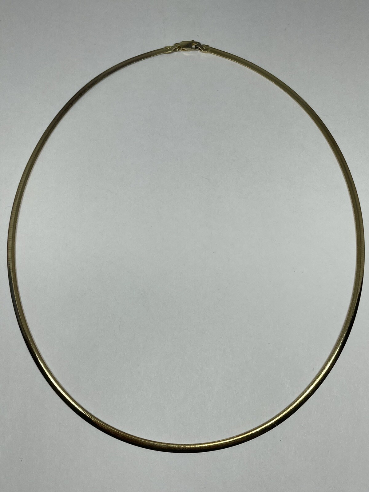 Yellow Gold Plated Sterling Silver 3mm Omega Necklace 18in 925 Lobster ...