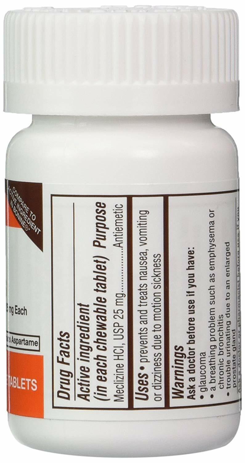 Meclizine HCL 25mg Prevent Vomiting Dizziness by Motion Sickness 3 Pack ...