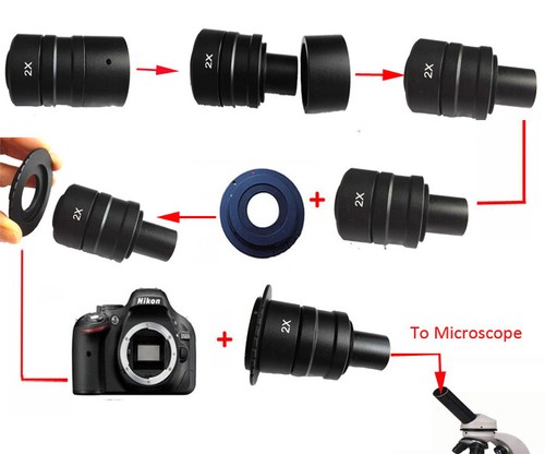 Microscope Relay Lens 2X for Canon EOS 50D 60D 70D Camera NIKON AI DSLR ...