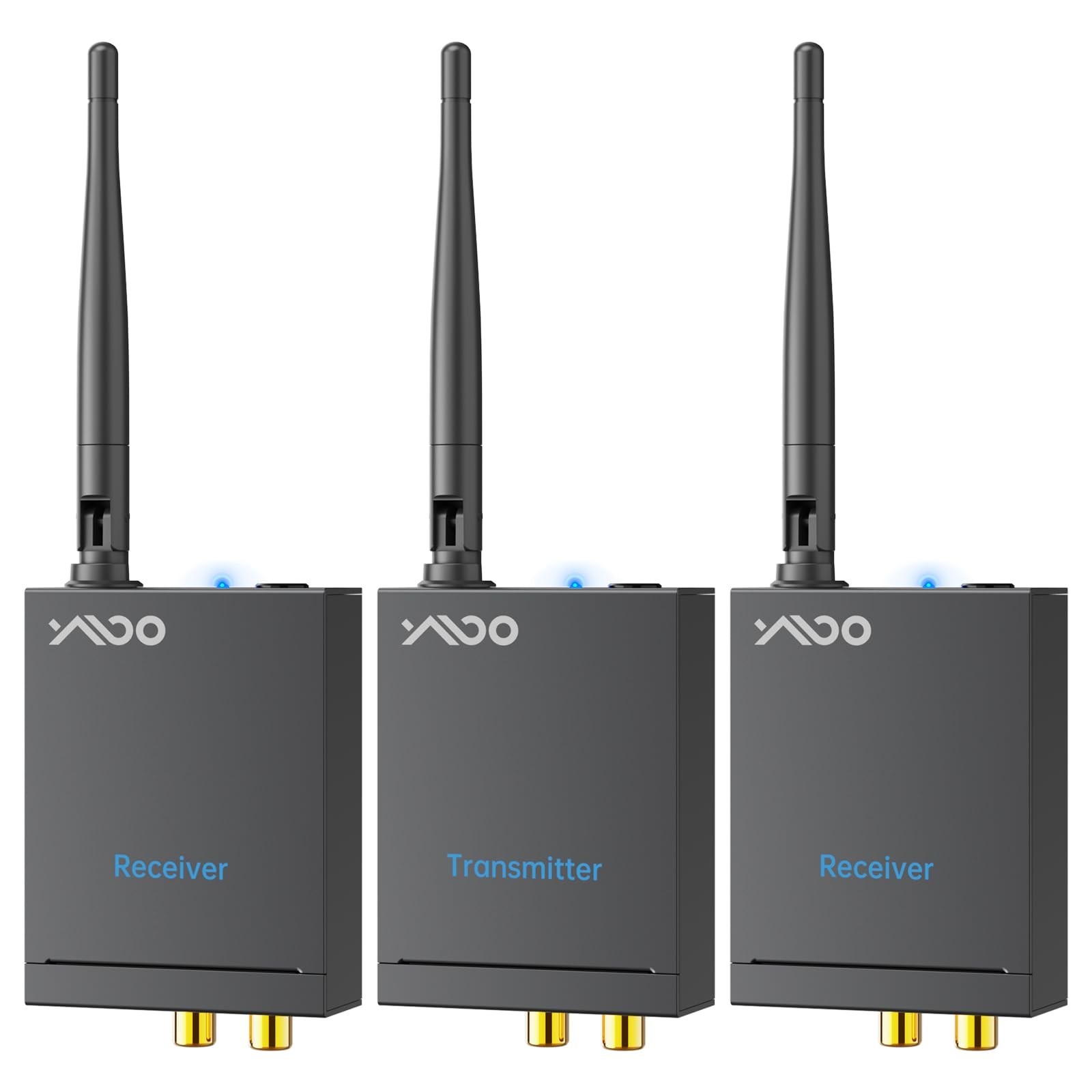 YMOO 3 in 1 2.4GHz Wireless Audio Transmitter and Receiver, 2 Receivers ...