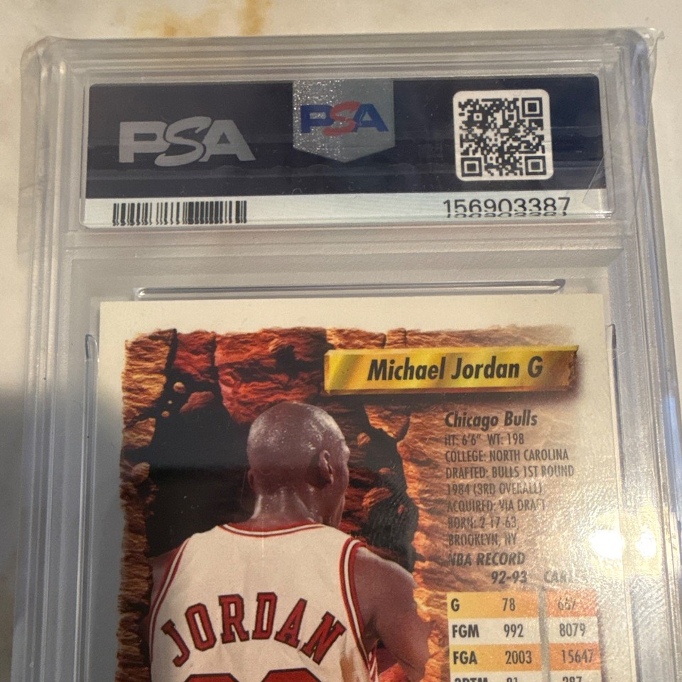 Topps Finest 1993-94 Michael Jordan #1 Chicago Bulls PSA 8 Graded Card ...