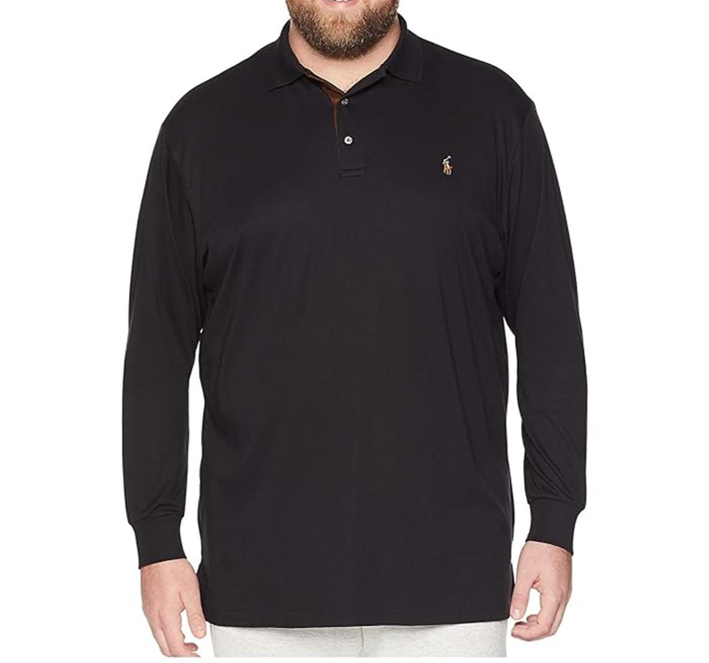 Polo Ralph Lauren Men's Husky Size 2LT Luxurious Black Designer Polo ...