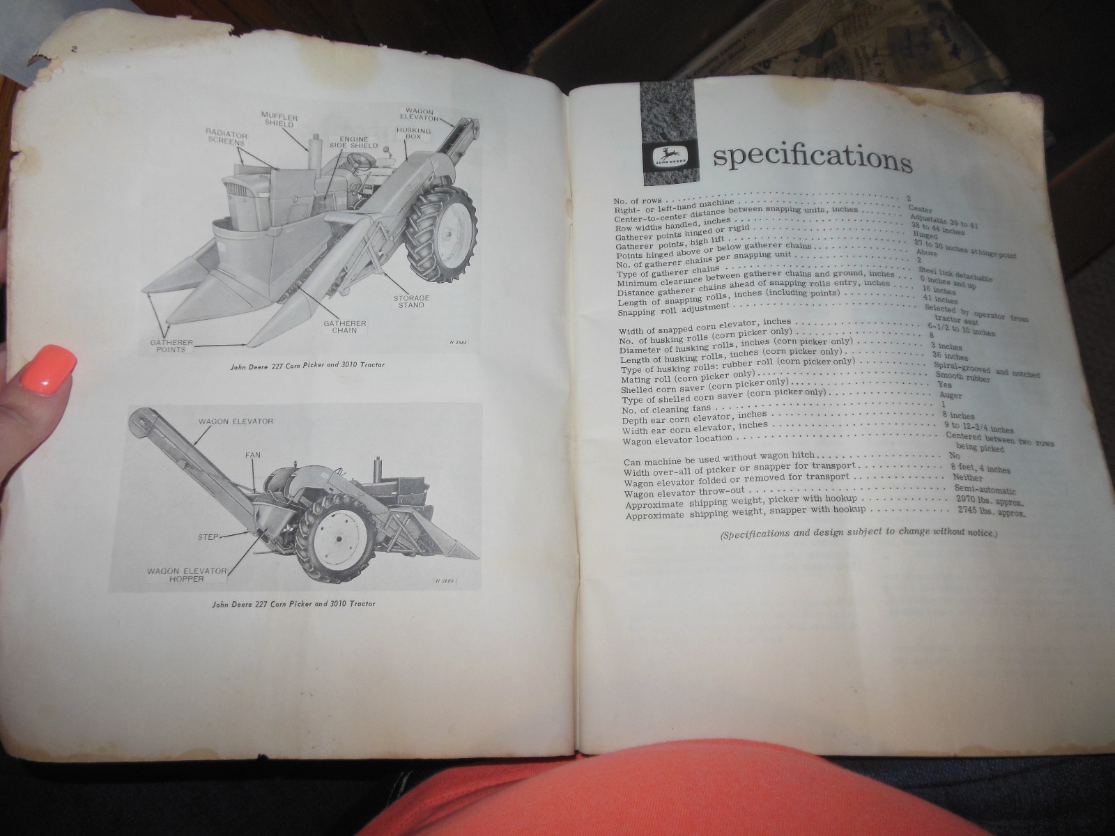 Operators Manual John Deere 227 Corn Picker 227-S Corn Snapper | eBay