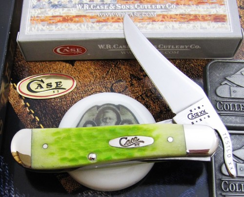 Case XX Russlock Knife 2001 SFO Outstanding LIME GREEN Bone Good Snap ...