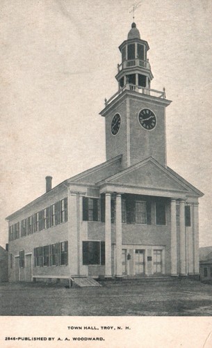 Postcard NH Troy New Hampshire Town Hall Undivided Back Vintage PC ...