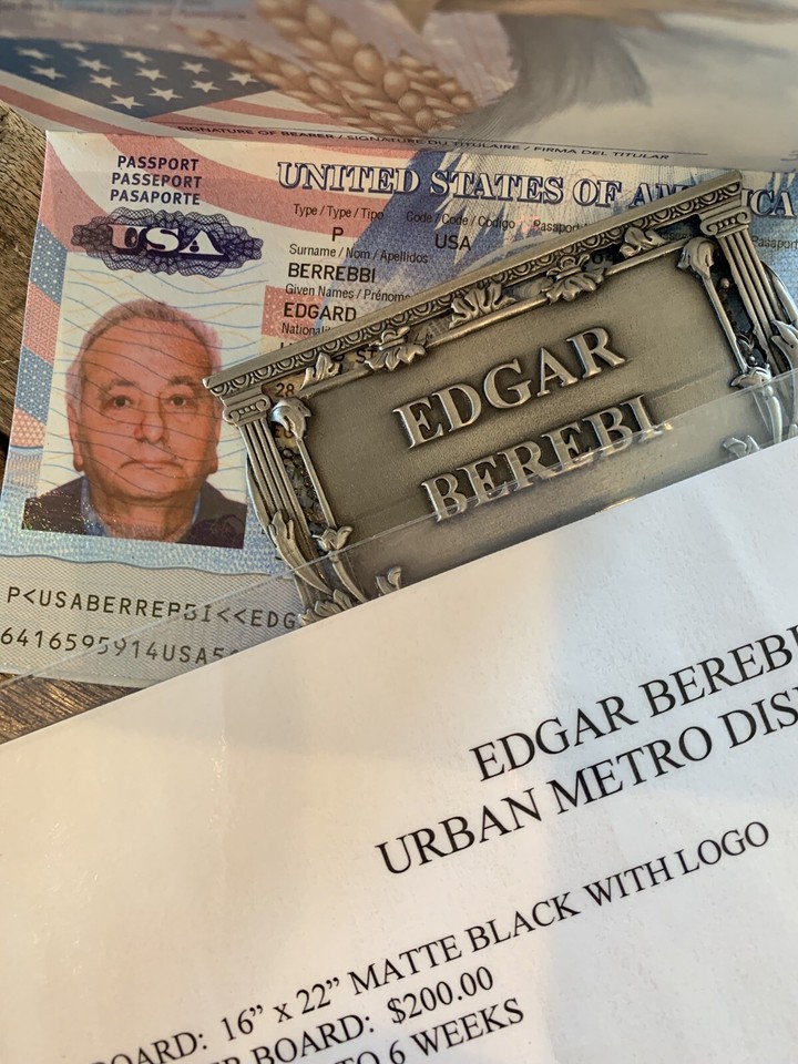 I Am Edgar Berebi My CHAI Mezuzah Judaica Jewish Box Museum Gold Plate ...