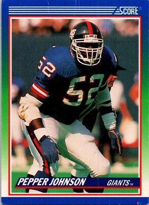 1990 Pepper Johnson 52 Giants 361 Score Football Sports Trading Card | eBay