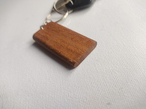 wooden keychain | Teak wooden key tag | Handmade solid key rings ...