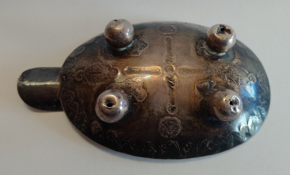 VINTAGE NAVAJO INDIAN SILVER ARROWS CRESCENT MOON SUN STAMPWORK ASHTRAY ...