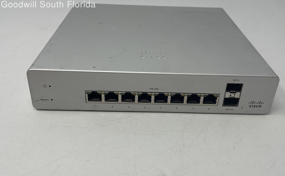 Cisco Meraki MS220-8P-HW Cloud Managed 8-Port Gigabit PoE+ Switch Not ...