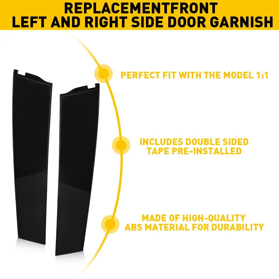 RH & LH Applique Door B Pillar Trim Fit Chevy 2015-2020 Tahoe GMC Yukon ...