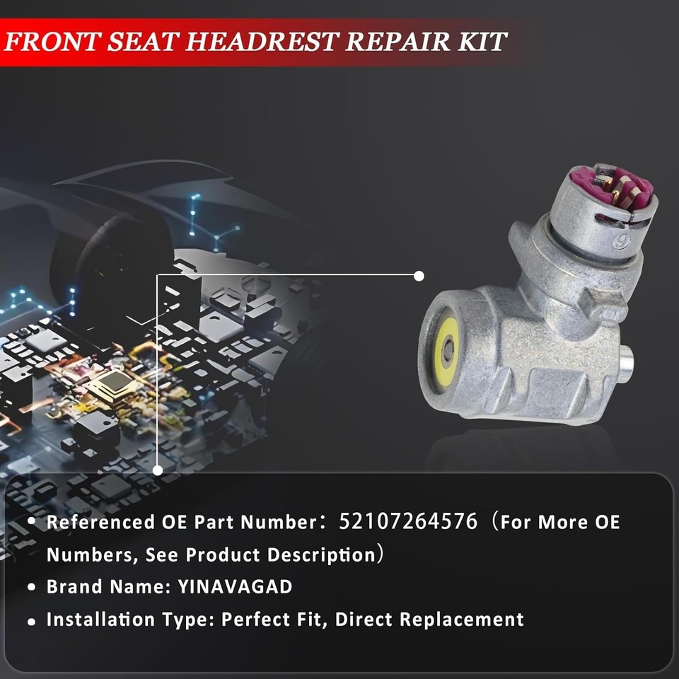 BMW 52107264576 Front Seat Headrest Repair Kit Gray OEM for F10 F07 F11 ...