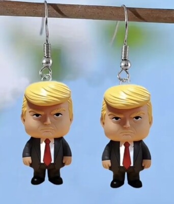 Donald J Trump Earrings Pierced Dangle Stocking Stuffer Fun Gift | eBay