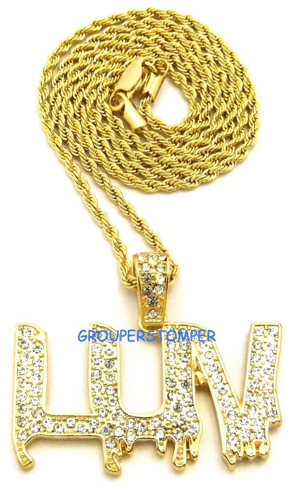 LUV Uzi Necklace New Pendant with 24 Or 30 Inch Length Chain Vert LIL ...