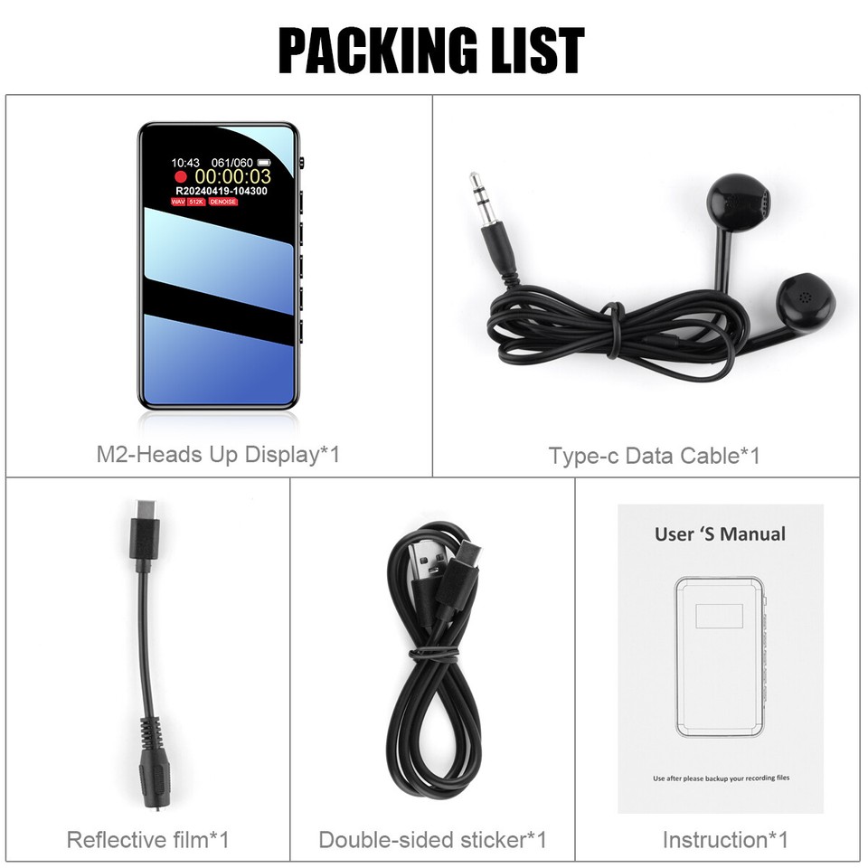 800Hr Hidden Voice Activated Recorder Digital Audio Recording Device ...