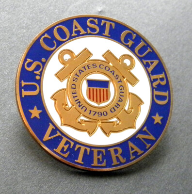 USCG COAST GUARD VETERAN LAPEL HAT PIN BADGE 1.5 INCHES USA | eBay