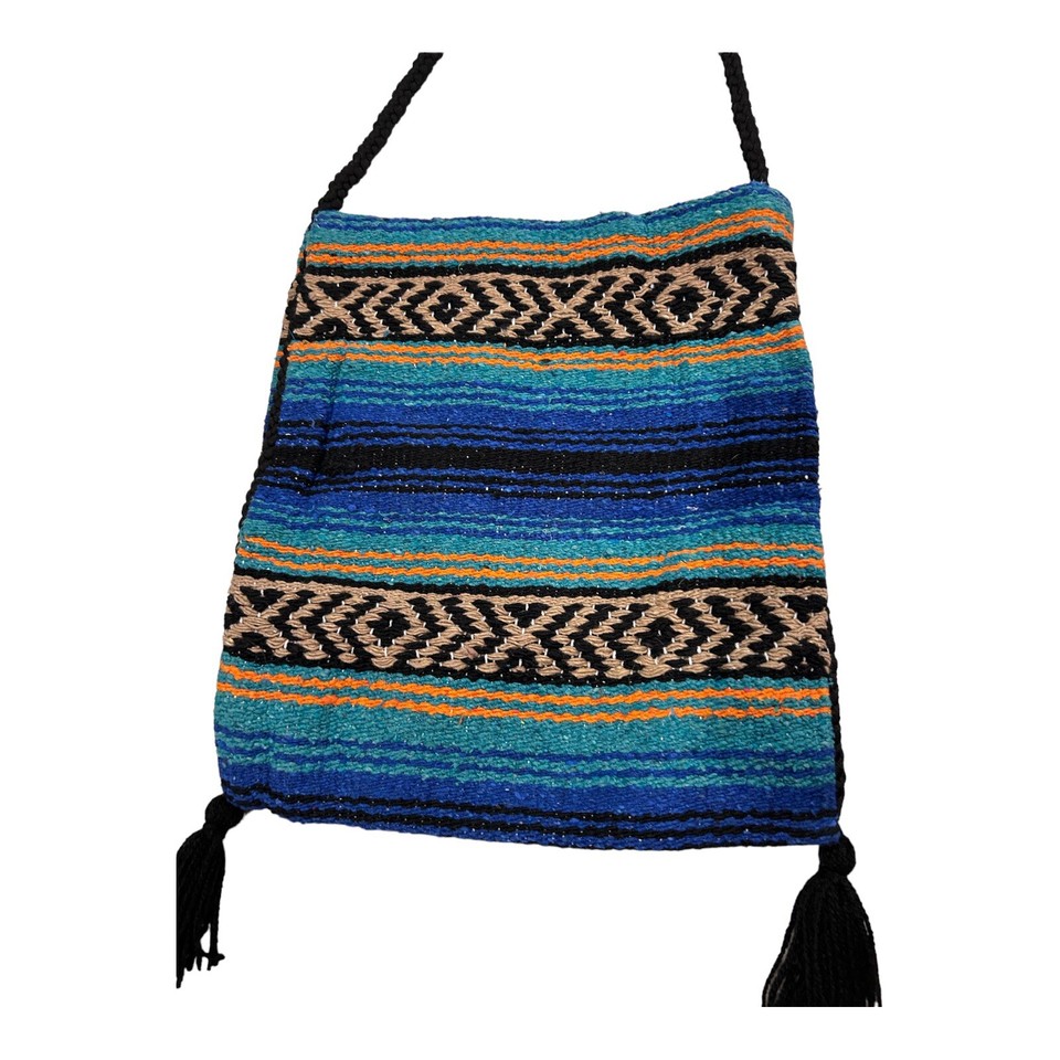 El Paso Saddle Blanket Bag Southwestern Boho Tote Purse With Tassels ...