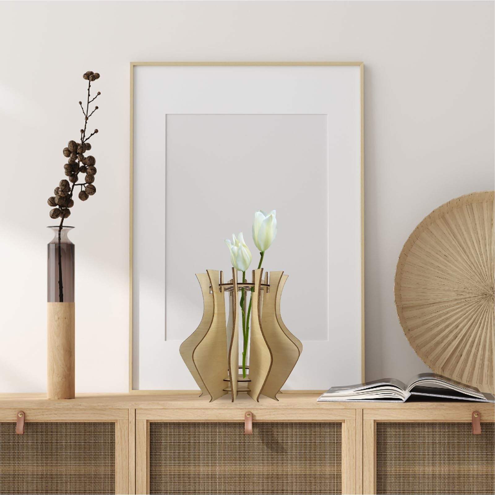 Wooden Building Block Flower Vase – DIY Assembly Vase for Displaying ...