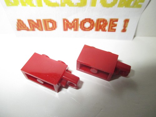Lego - 2x Brick Brique 1x2 2x1 locking hinge charniere 30364 Dark Red ...