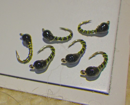 Tungsten EPOXY Zebra Midge Olive Chart Fly Fishing Flies Trout Flies ...