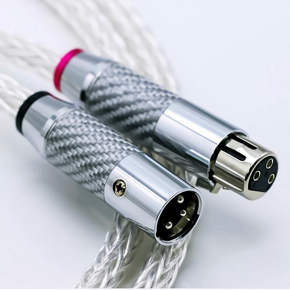 8 AWG Silver Plated 8N OCC HiFi Balanced XLR Cable Carbon Fiber ...